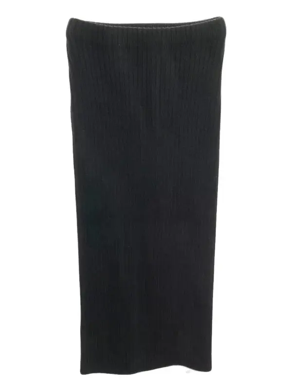 Prada Ribbed Knit Midi Skirt - Black