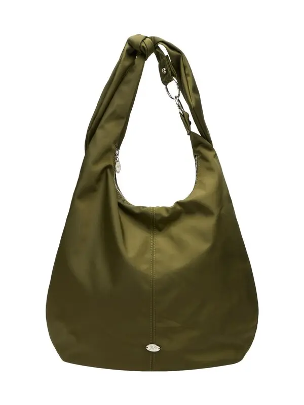 DAMSON MADDER Gene Oversized Bow Detail Shoulder Bag - Olive