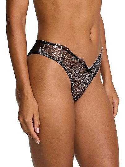 Victoria's Secret Tease Spider Embroidery Brazilian Panty - Print