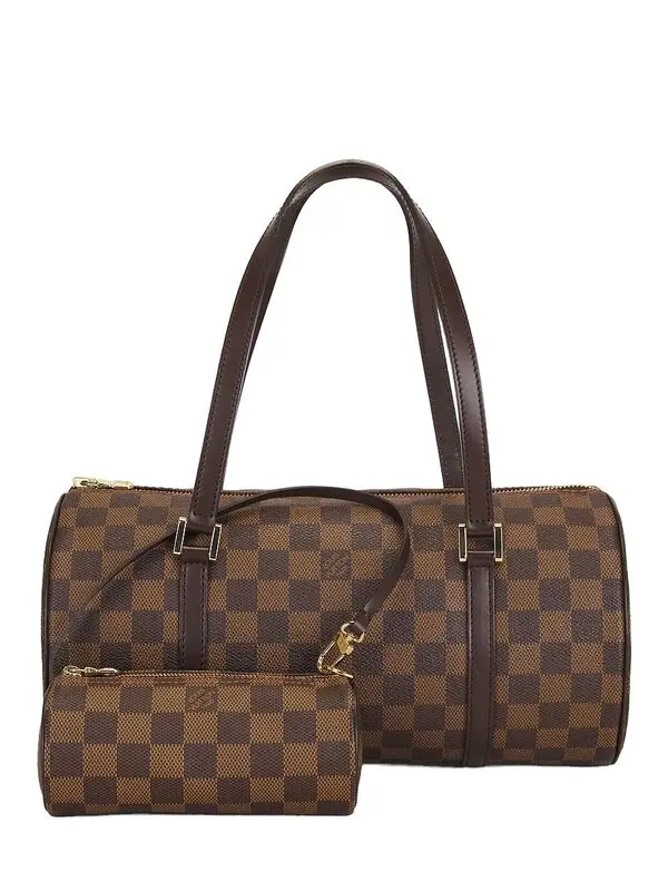 LOUIS VUITTON Damier Ebene Papillon 30 Handbag & Mini Pouch Set - Brown