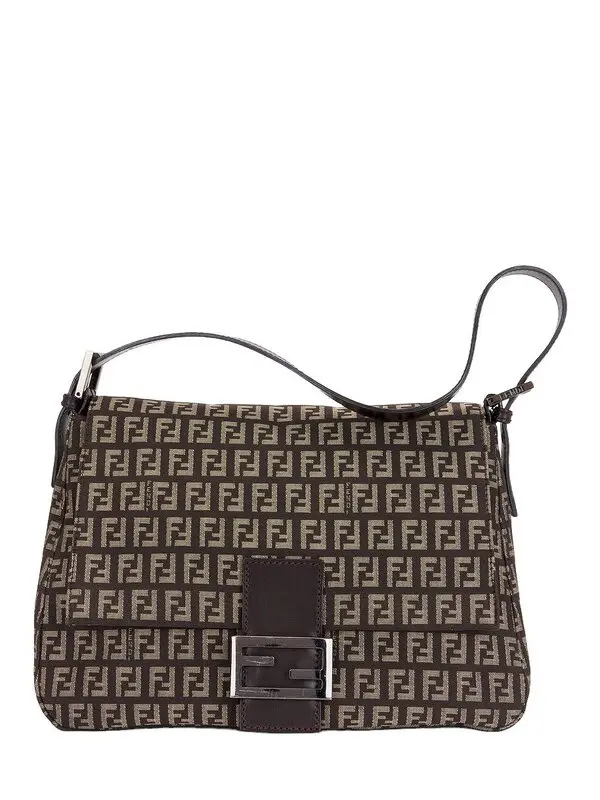 Fendi Zucchino Mama Baguette Shoulder Bag - Brown