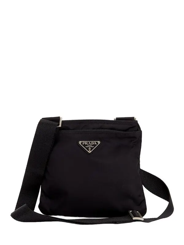 Prada Tessuto Flat Messenger Bag - Black