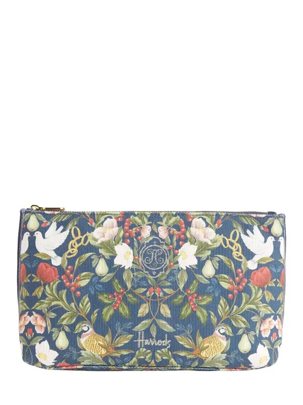 Harrods Medium Cotton Partridge Cosmetics Bag - Navy