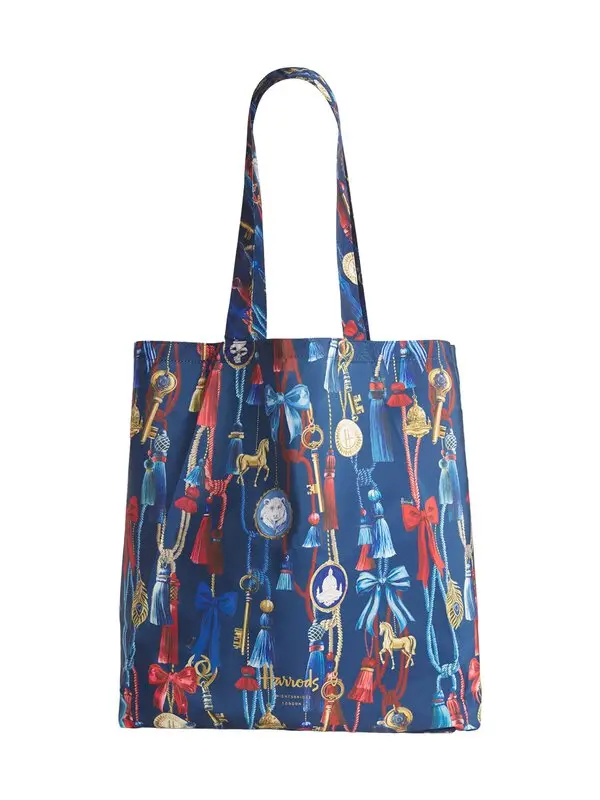 Harrods Tassels Pocket Shopper Bag - Navy