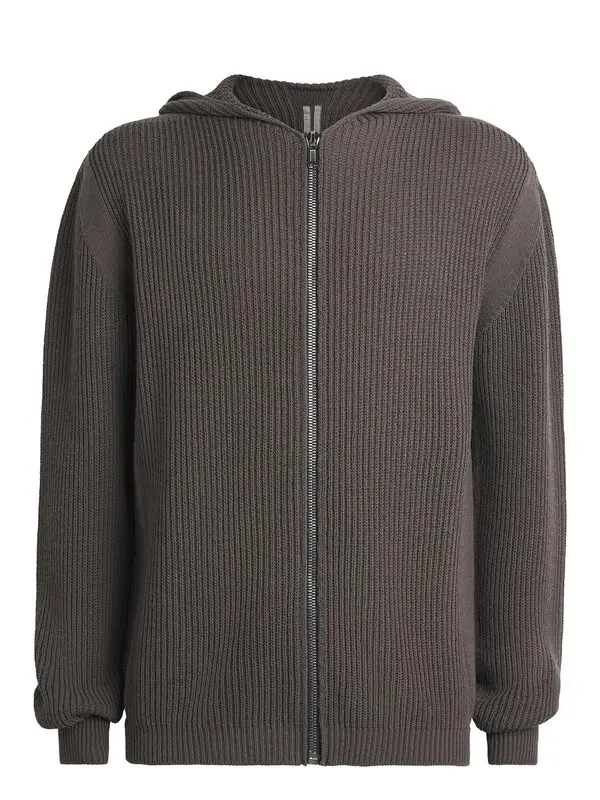 Rick Owens Cashmere Zip-up Hoodie - Grey