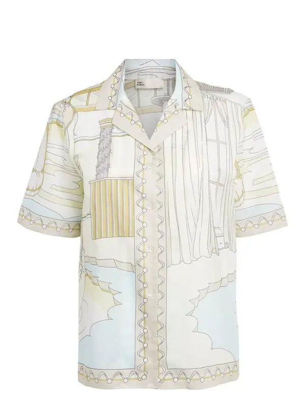 Tory Burch Cotton Printed Shirt - Beige