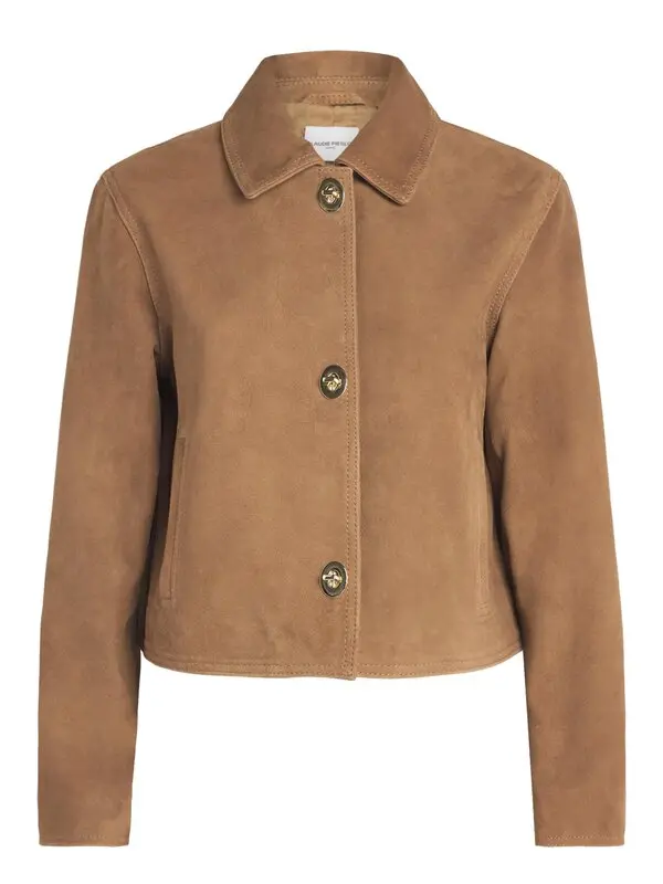 Claudie Pierlot Suede Turnlock Jacket - White