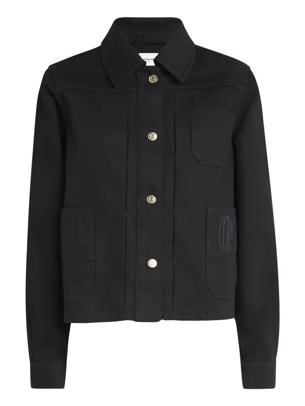 Claudie Pierlot Contrast Stitch Denim Jacket - Black