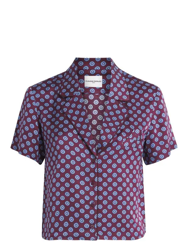 Claudie Pierlot Printed Satin Shirt - Red