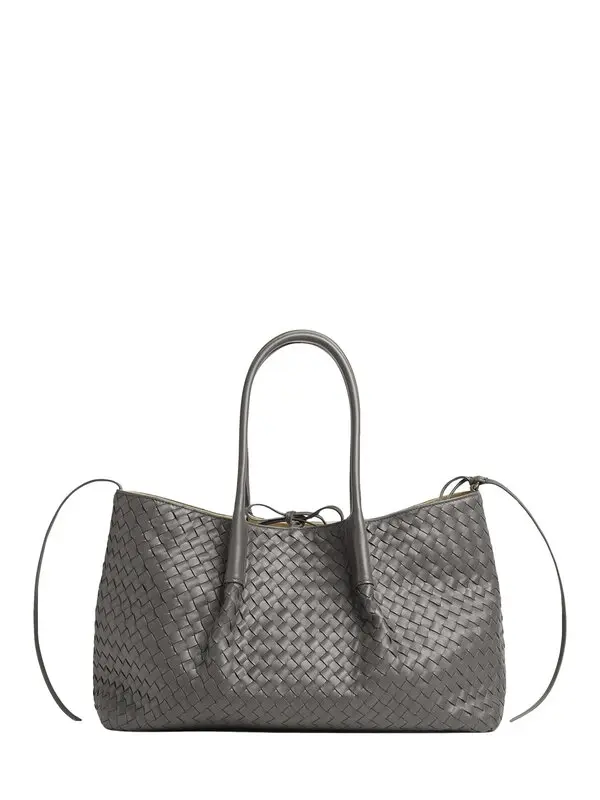 Bottega Veneta Leather Pinacoteca Tote Bag - Grey
