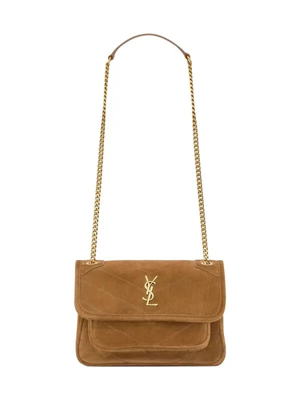 Saint Laurent Mini Suede Niki Bag - Beige