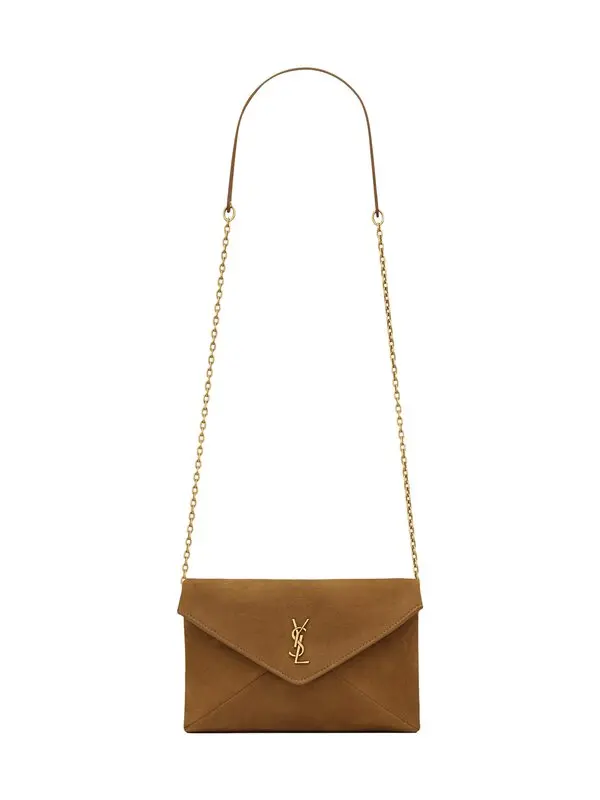 Saint Laurent Small Envelope Messenger Bag - Beige