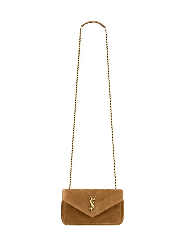 Saint Laurent Mini Loulou Shoulder Bag - Beige