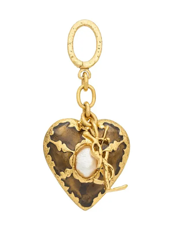 Saint Laurent Cassandre Heart Bag Charm - Orange