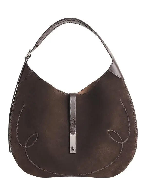 Polo Ralph Lauren Medium Suede Shoulder Bag - Brown