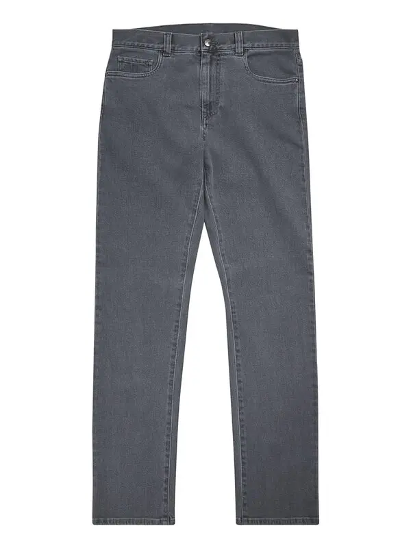 Canali Stretch-cotton Cashmere Straight Jeans - Grey