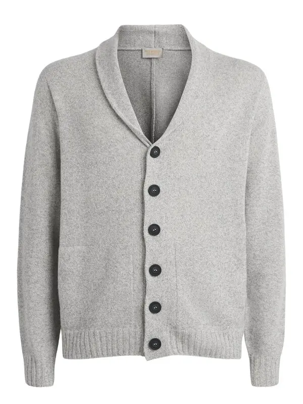 John Smedley Rockford Shawl Collar Cardigan In Recycled Cashmere-wool Blend - Grey