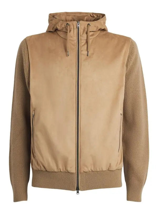 Herno Wool Hybrid Hooded Jacket - Beige