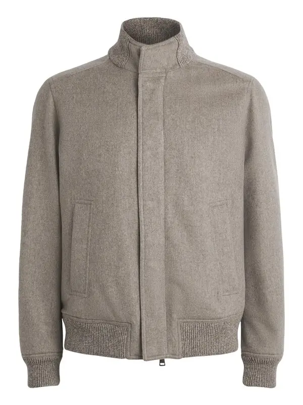 Paul & Shark Cashmere Felt Bomber Jacket - Grey