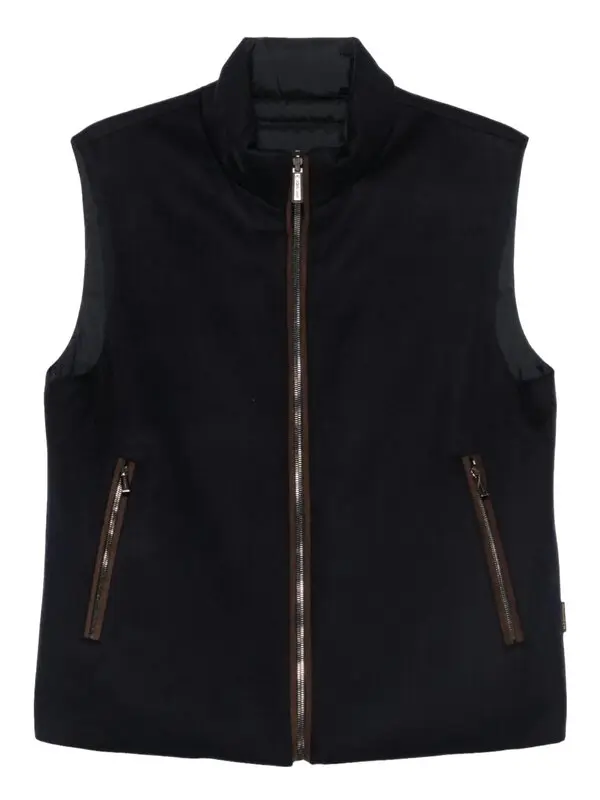 MOORER Double-sided Quilted Cotton Vest - Black