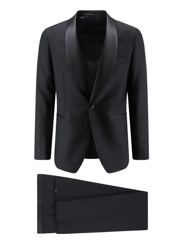 Tagliatore Two-piece Set: Long-sleeve Suit Jacket And Trousers - Black