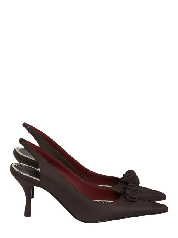 Magda Butrym Pointed-toe Floral Embellished Slingback Sandals - Black