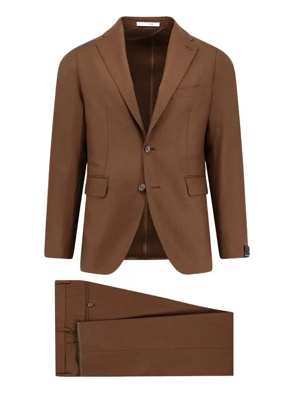 Tagliatore Single-breasted Virgin Wool Suit - Brown