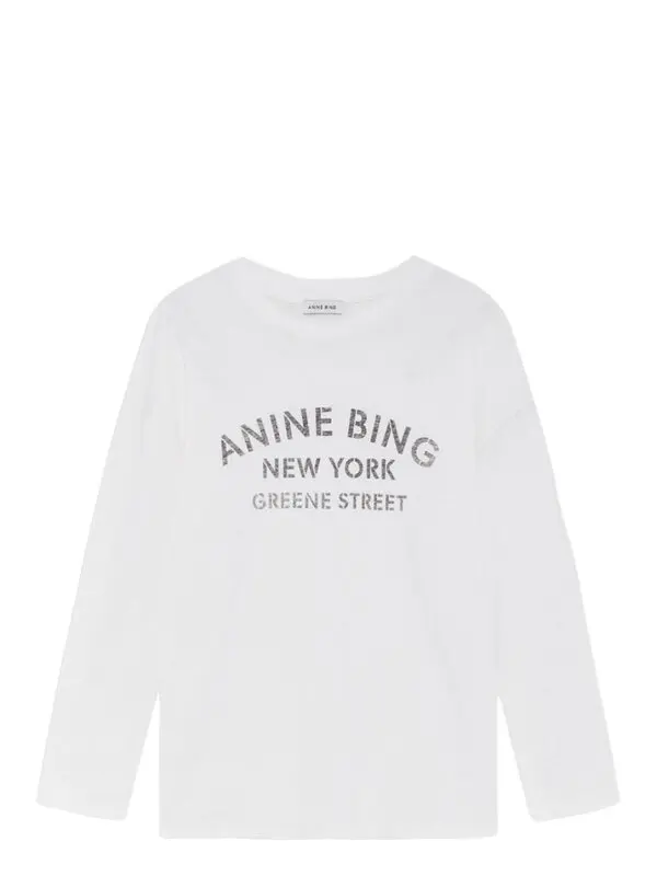 ANINE BING Long-sleeved Crewneck T-shirt - Ivory