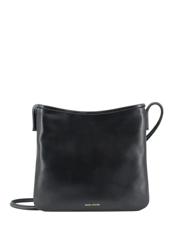Manu Atelier Logo Letter Shoulder Bag - Black