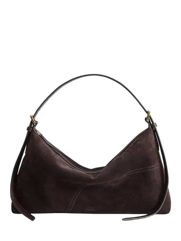 ATP ATELIER Suede Hobo Shoulder Bag - Black