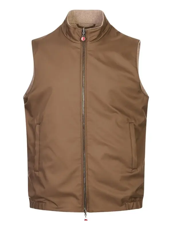 Kiton Reversible High-neck Vest - Brown