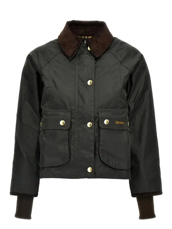 Barbour Cropped Beadnell Waxed Jacket - Black