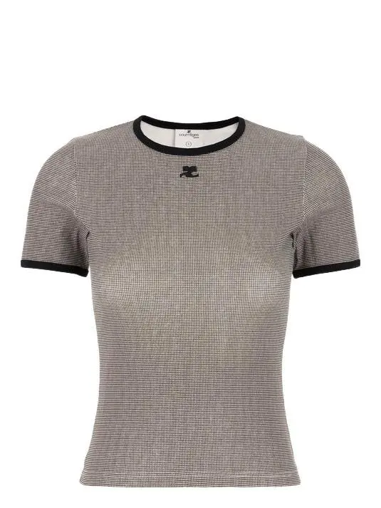 COURREGES Short-sleeved T-shirt With Ac Logo - Grey