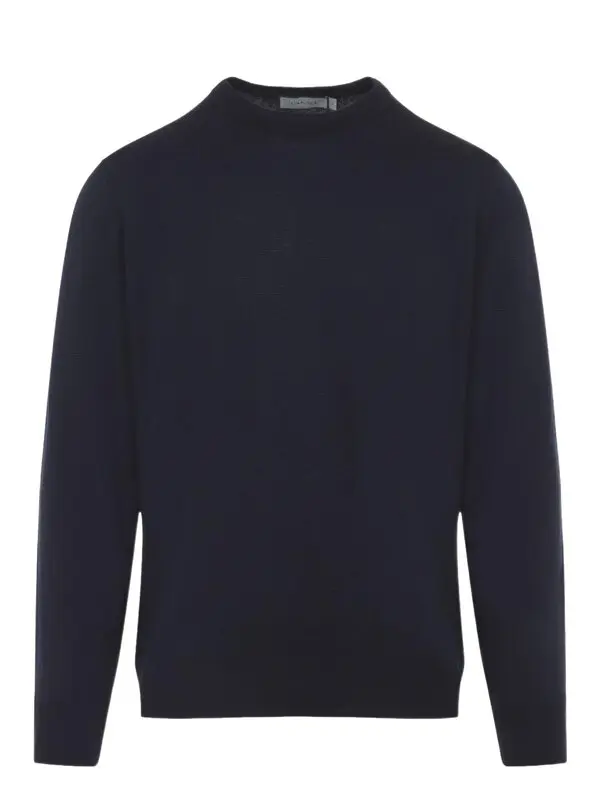 Canali Round-neck Long-sleeve Sweater - Navy