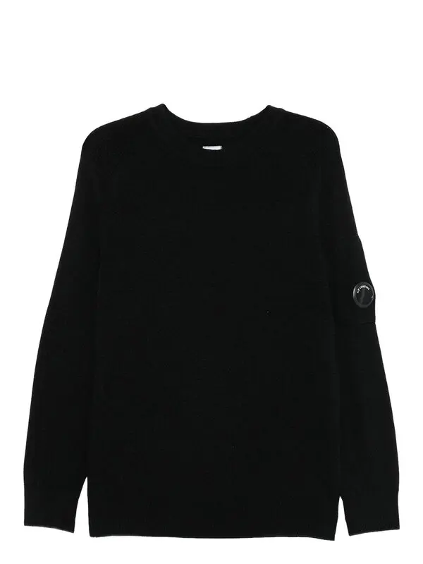 C.P. COMPANY Crew Neck Pullover In Wool Blend - Black