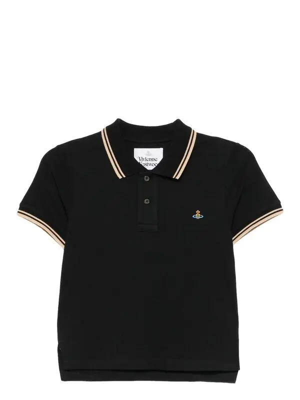 VIVIENNE WESTWOOD Mini Classic Polo Shirt With Orb Embroidery - Black