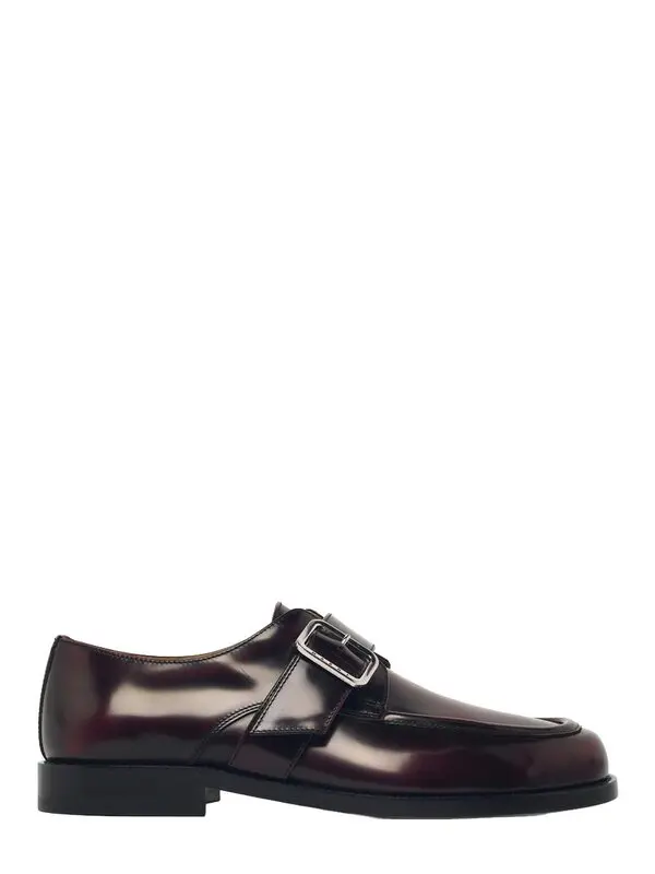 Marni Burgundy Leather Loafers With Buckle Detail - Multicolor