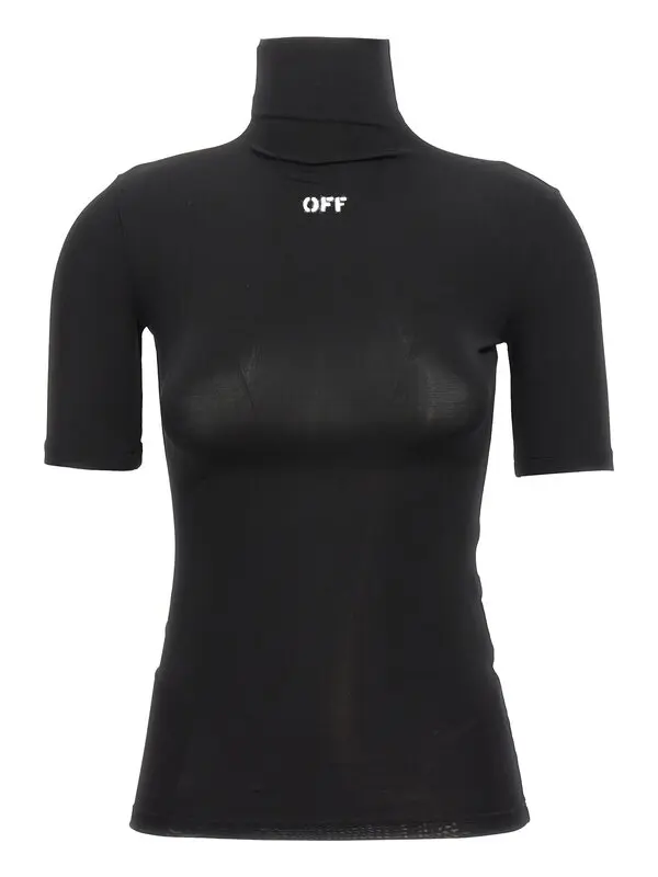 Off-White Off Stamp" Logo Stencil Turtleneck T-shirt - Black