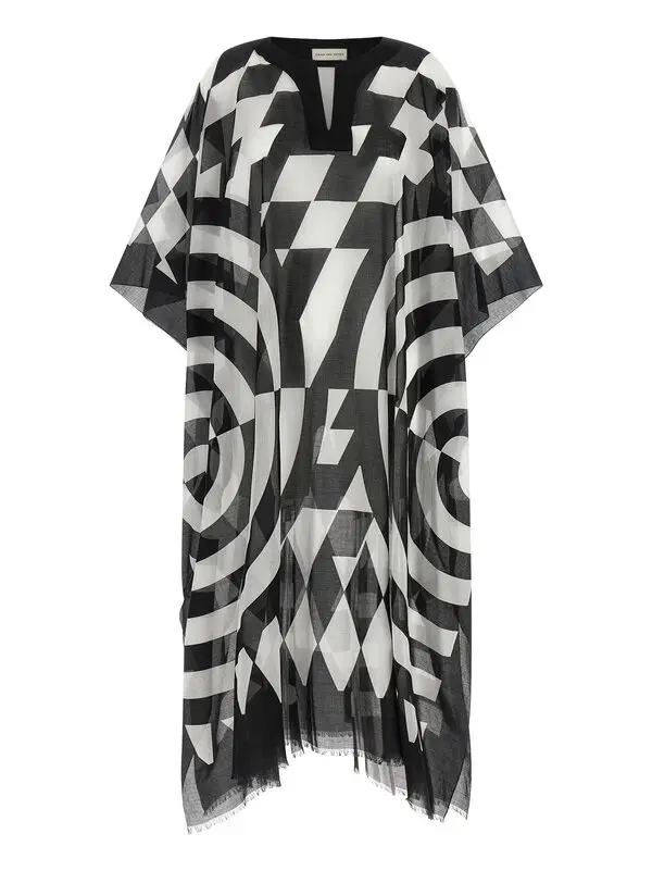 Dries Van Noten Printed Cotton Voile Caftan - Multicolor