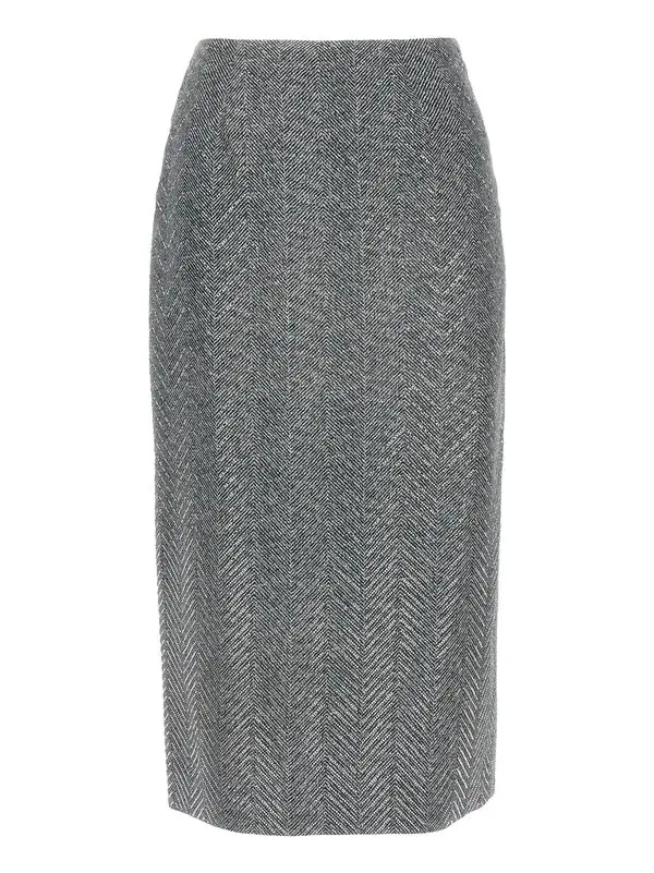 ERMANO SCERVINO Ermanno Scervino Midi Skirt With Rhinestone Embellishments - Gray