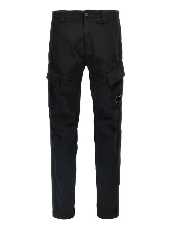 C.P. COMPANY Cotton Lens Cargo Pants - Black