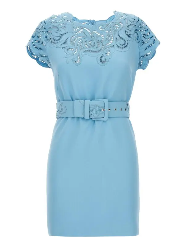 ERMANO SCERVINO Ermanno Scervino Lace Detailed Viscose Blend Dress - Blue