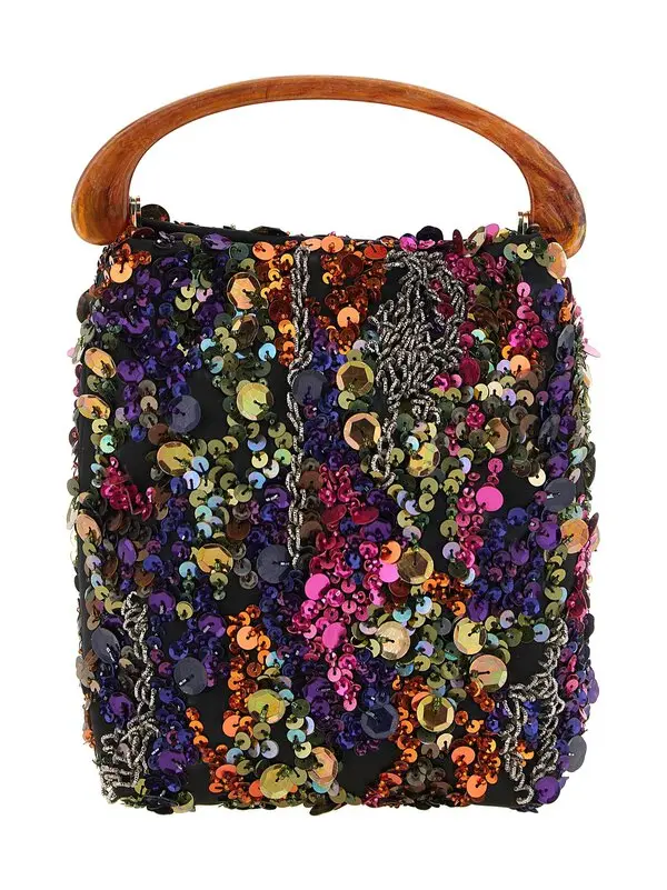 Dries Van Noten Embellished Sequin And Bead Micro Bag - Multicolor