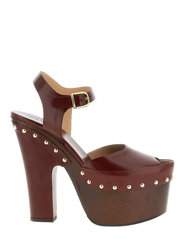 Chloé Meret Platform Clogs With Adjustable Ankle Strap - Multicolor