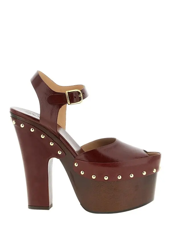 Chloé Meret Platform Clogs With Adjustable Ankle Strap - Multicolor