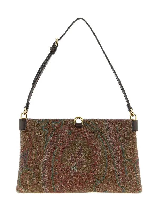 Etro Talk" Mini Clutch In Paisley Jacquard Fabric - Brown