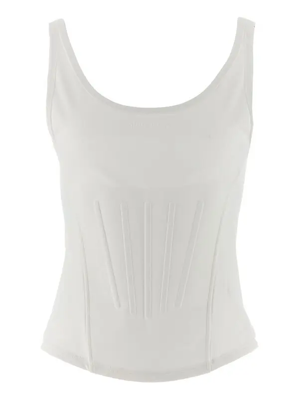 MUGLER Corseted Tank Top - White