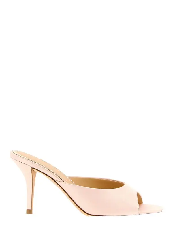 Magda Butrym Satin Mules With Sculptural Heel - Pink