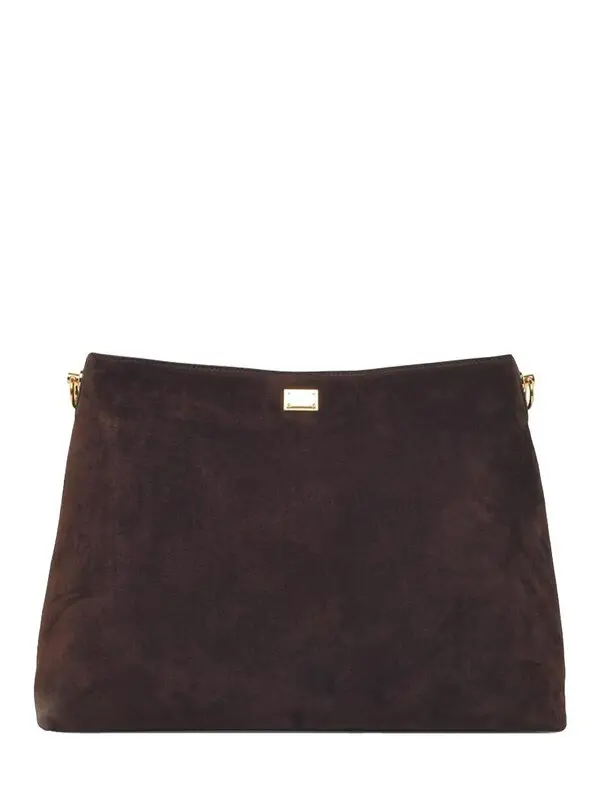 Dolce & Gabbana Large Suede Shoulder Bag - Brown