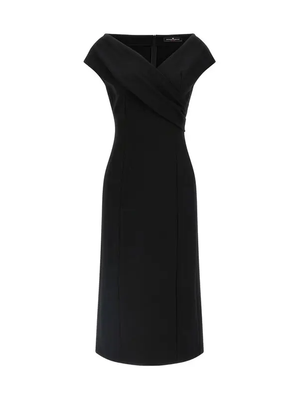 ERMANO SCERVINO Ermanno Scervino Midi Dress With Crossover Neckline - Black